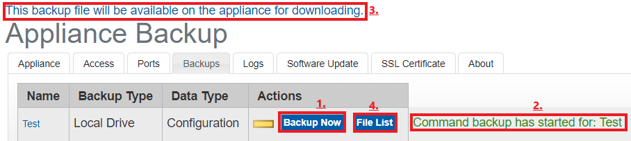 ACM - How to Perform a Local Backup