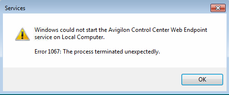 ACC - Web Endpoint Service Fails to Start