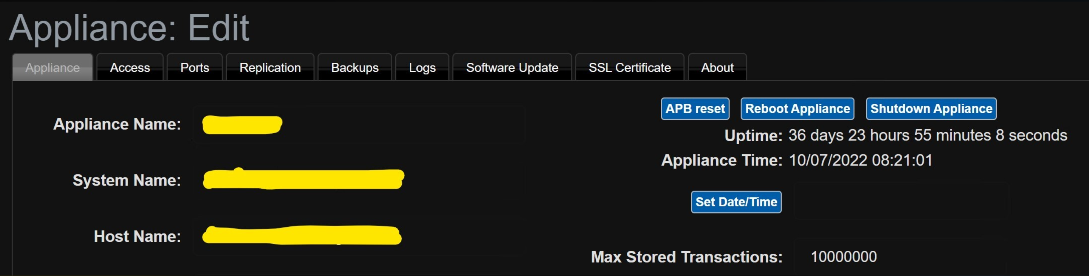 ACM - Missing "About Tab" in Appliance: Edit Page