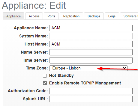 ACM - How to Set Time and Date on ACM Appliance