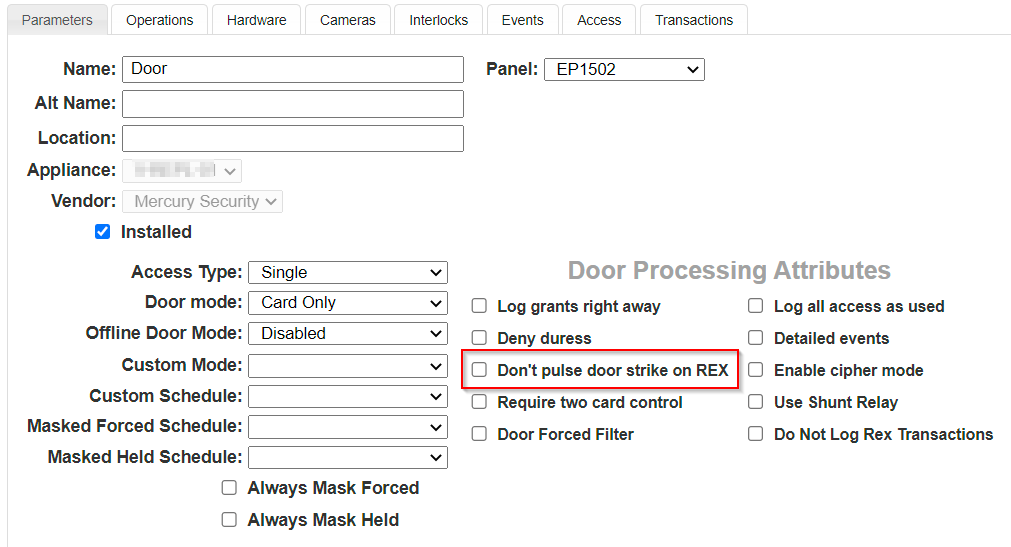 ACM Door Won't Release When REX Sensor Triggered