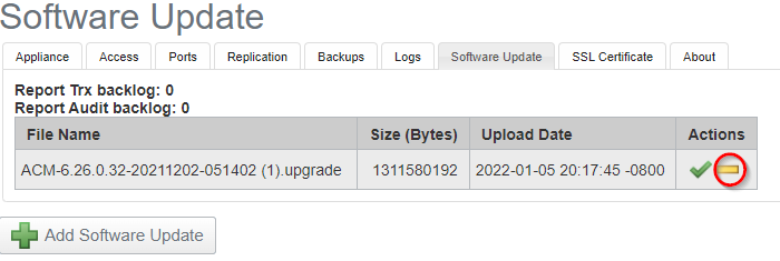 Acm Upgrade Fails Immediately After Start