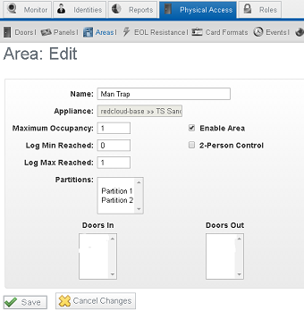 ACM Configuration sample - One way Man Trap