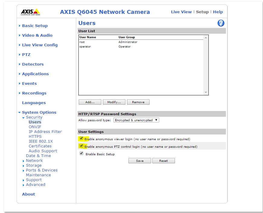 PTZ Functionality Stops Working On Axis PTZ Device