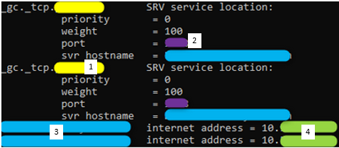 Get the IP Port Used and IP Addresses of Domain Controllers (AD Servers)