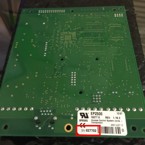 ACM - Serial Number location on AC-MER-CONT-64DR (EP2500)