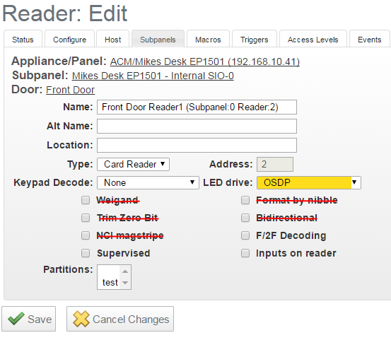 ACM support for OSDP protocol