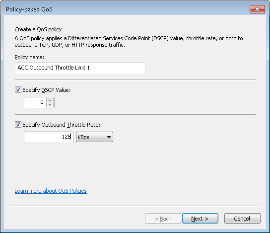 How Acc Server Outbound Bandwidth Can Be Limitted