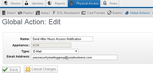 ACM After Hours Access Notification by Email