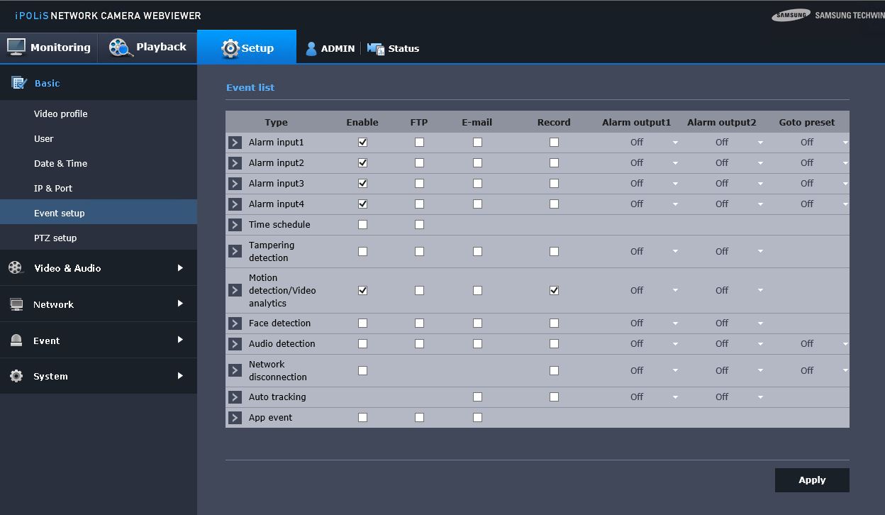 How to setup Motion Detection for Samsung Hanwha SNP-6320H
