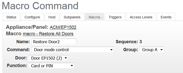 ACM Configuration - Simple Man Trap (disable doors)