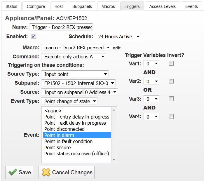 ACM Configuration - Simple Man Trap (disable doors)