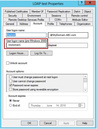 Acm Remote Authentication Using Samaccountname Login