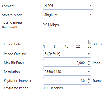 How to Change the Max Bit Rate and Quality of a Camera Image
