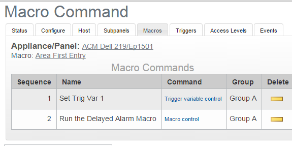 Acm Set Up Macros For An Area Occupancy Alarm