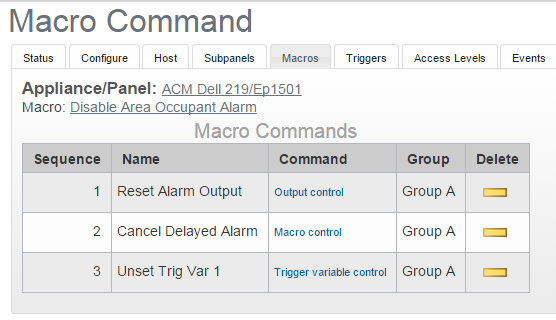 Acm Set Up Macros For An Area Occupancy Alarm