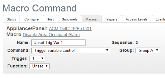 Acm Set Up Macros For An Area Occupancy Alarm