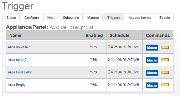Acm Set Up Triggers For An Area Occupancy Alarm