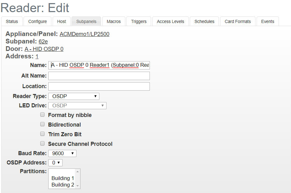 ACM - How to Configure 4 OSDP Readers on an MR62e