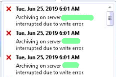 ACC Archive Error: Archiving on Server Failed Due to Lack of Disk Space ...