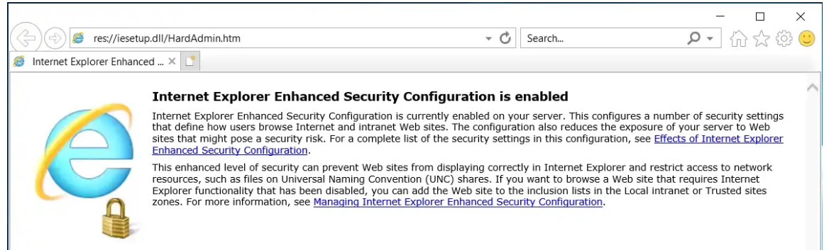 How to disable Enhanced Security Configuration on Internet Explorer
