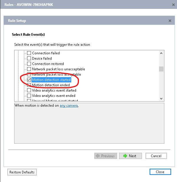 Configure PTZ to Move to a Preset When Another Camera Detects Motion