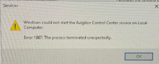 ACC Won't Start Up - Low Level Exception Caught