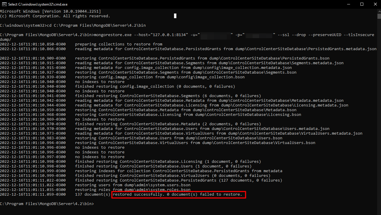 IndigoVision Control Center Site Database Server Backup and Restore