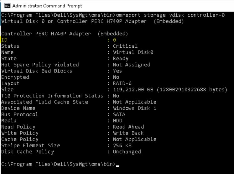The Virtual Disk Has Bad Blocks