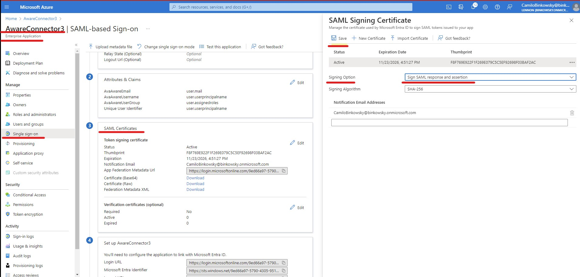 Configure SAML with Azure AD detailed step by step