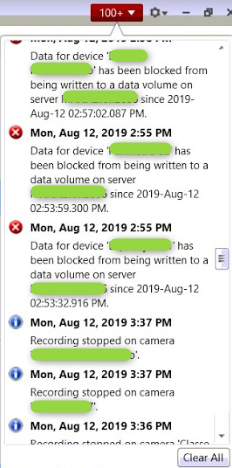 ACC Error: Data for Device was Dropped Due to Storage System Performance