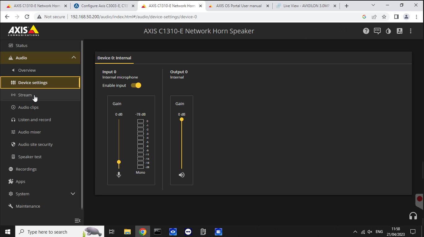 Configure Axis C3003-E, C1310-E, and Other Network Horn Speakers for ...