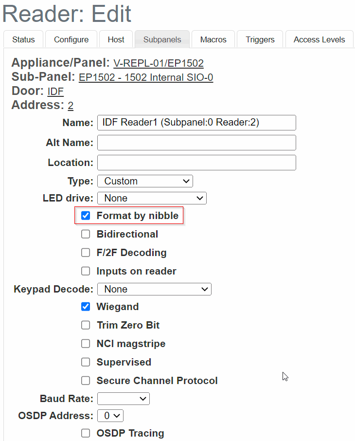 PIV200 FASC-N card format configuration