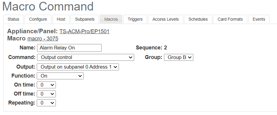 ACM - Configure Macros and Triggers for Door Alarm