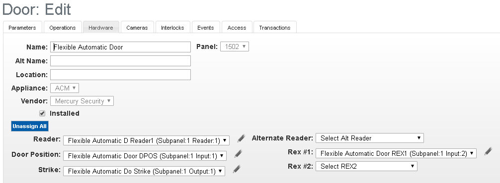 Set up a Flexible Automatic Door Configuration in ACM