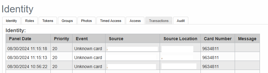 Acm Dsr Unknown Card Event Using 26 Bit Card