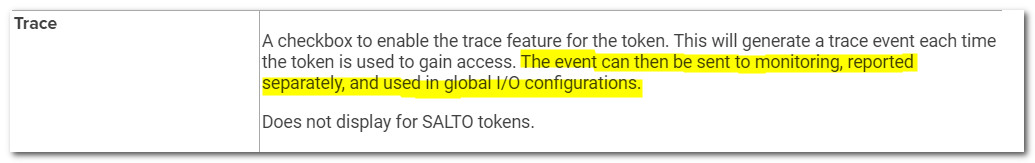 ACM Card Trace Event