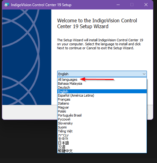 IndigoVision Control Center Change Software Language