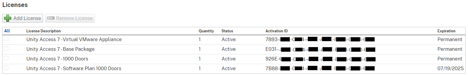Unity Access 7 Licensing ( UA7 )