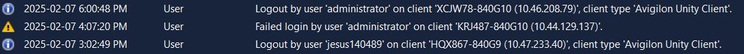ACC Error: Failed login by user 'user name' on client '(IP Address)'