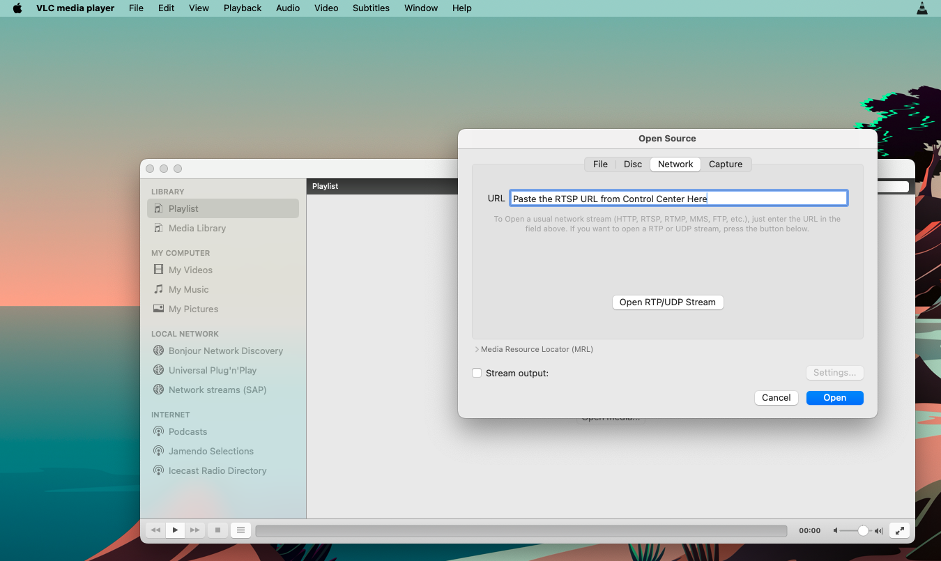 How to stream RTSP using a player