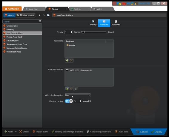 Add Avigilon Cameras and Create Analytic Events in Genetec VMS