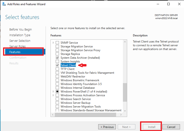 Windows - How to enable telnet client on Windows Server