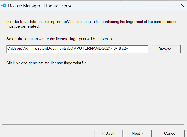 IndigoVision New Permanent or Demo License required