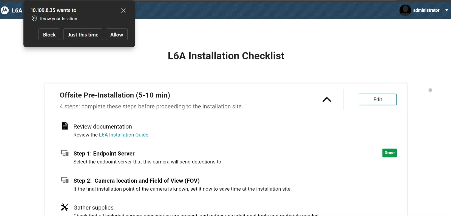 L6A camera setup and Troubleshooting