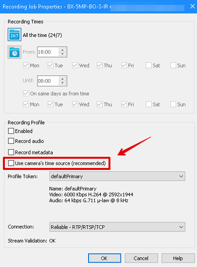 IndigoVision NVR-AS Recording Schedule Error: Not recording; NVR is ...