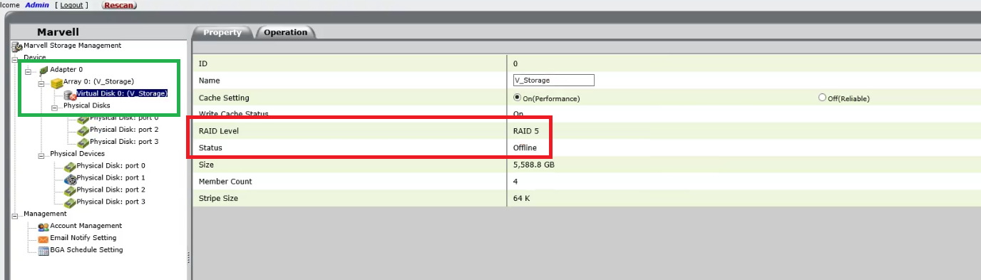 RAID does not rebuilding automatically on VMA-AS2, AS3, or AS3X, 16 or ...